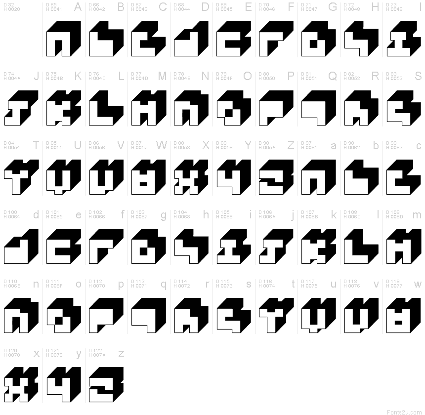 3x3 block Font
