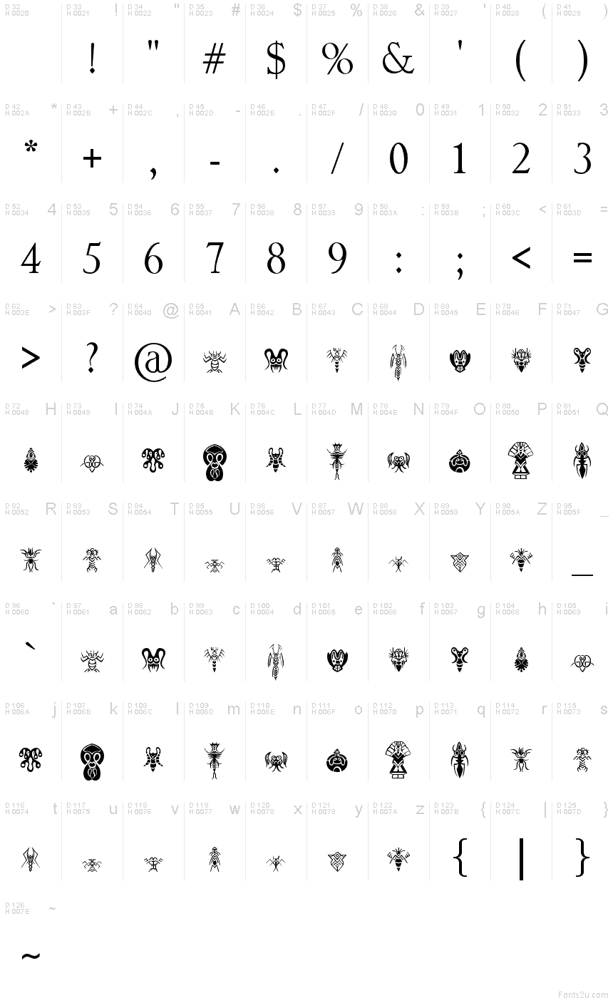 Abstract Alien Symbols font