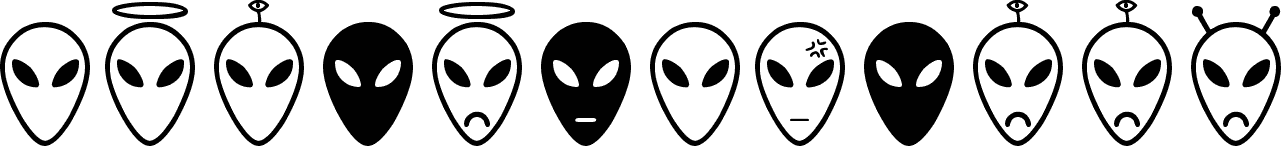 Alien faces St font