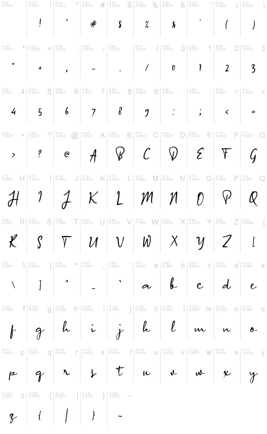 Arrange Signature font