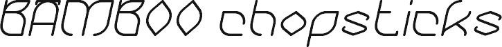 BAMBOO chopsticks font