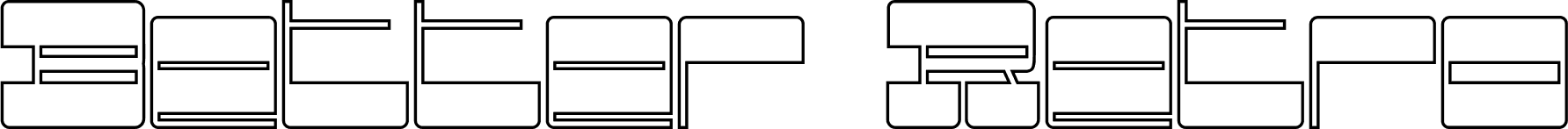 Better Retro Demo Outline font