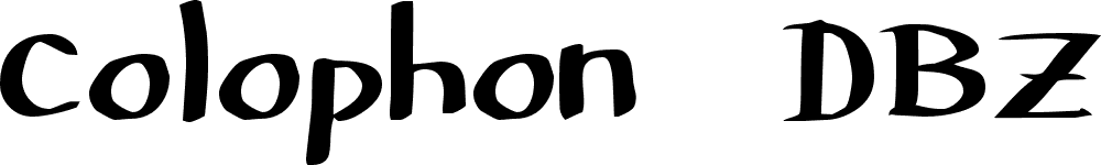 Colophon DBZ fuente | Fonts2u.com