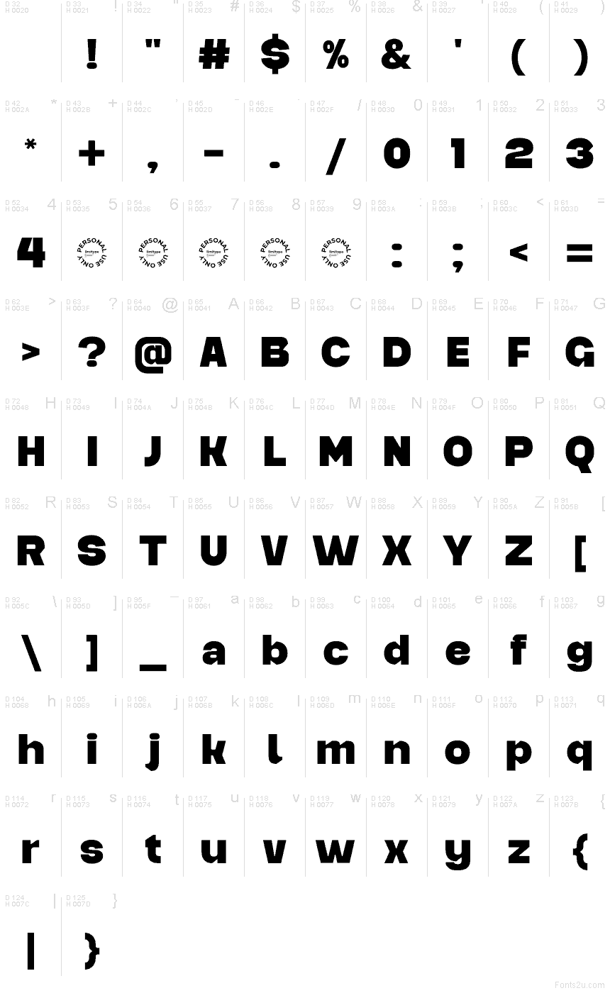 Dashes Demo Bold font