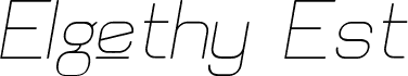 Elgethy Est Upper Bold Oblique font | Fonts2u.com