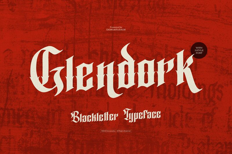 Glendork Ornate font
