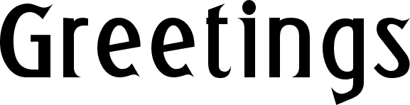 Greetings Bold font