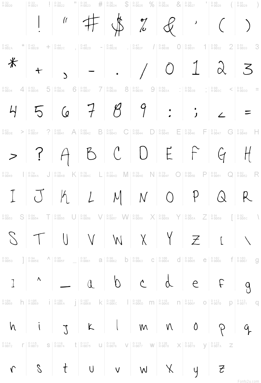 Hannahs Messy Handwriting Font