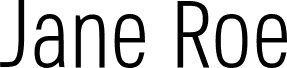 Jane Roe Bold font