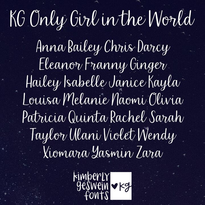 KG Only Girl in the World Norm font | Fonts2u.com
