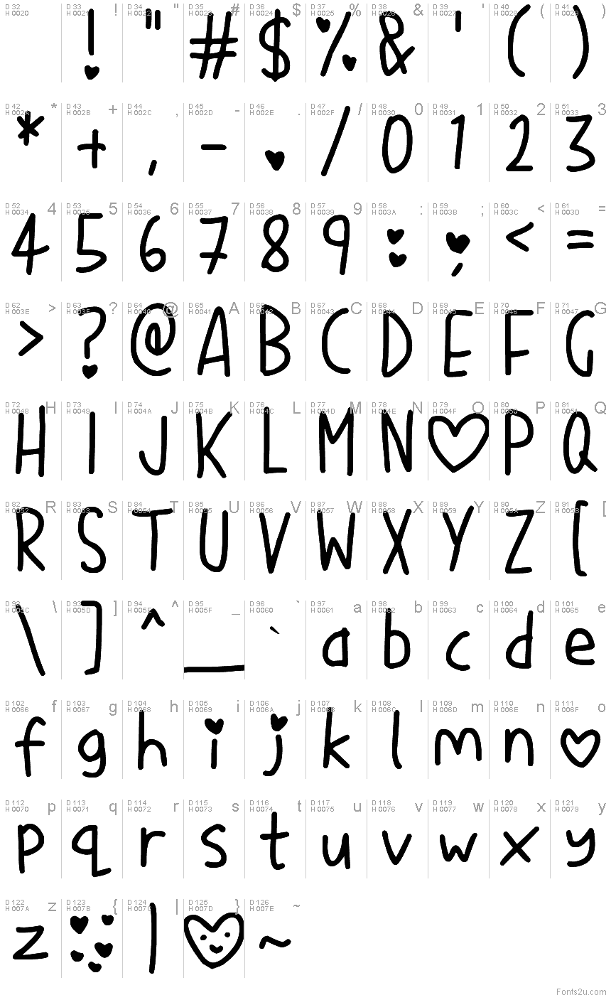 Love Me font | Fonts2u.com