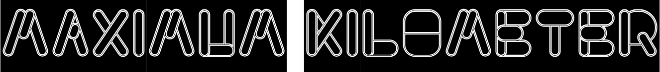 MAXIMUM KILOMETER-Hollow-Invers font | Fonts2u.com