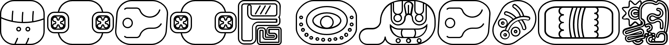 mayan glyphs outline Regular font | Fonts2u.com