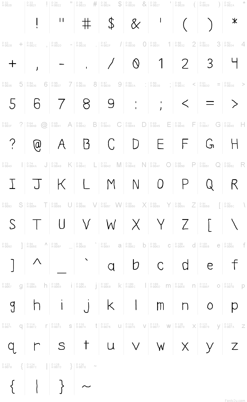 Missing Assignment Font 2005