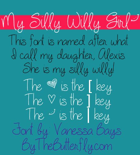 My Silly Willy Girl font | Fonts2u.com