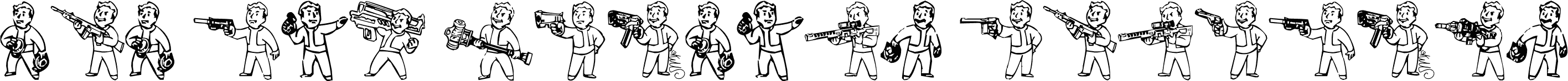 Pip Boy Weapons Dingbats font | Fonts2u.com