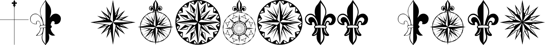 PR Compass Rose Normal font | Fonts2u.com