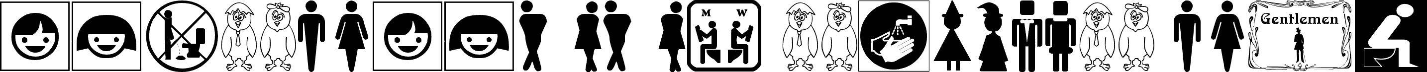 restroom signs tfb font