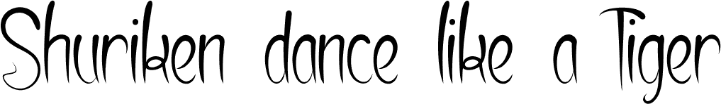 Shuriken dance like a Tiger font