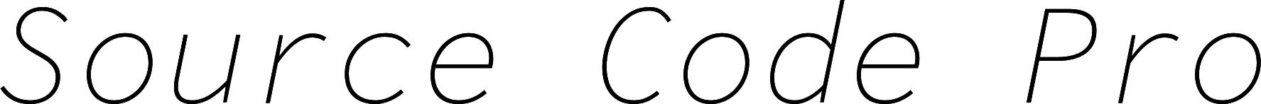 Source Code Pro ExtraLight Italic fuente | Fonts2u.com