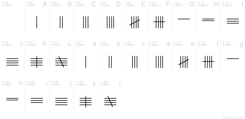 Tally Mark Font