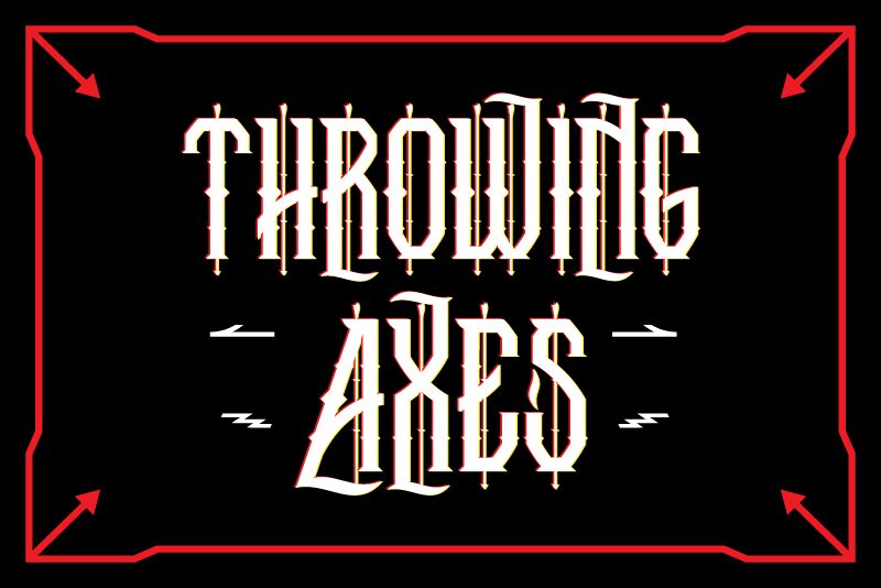 Throwing Axes Arrow Font