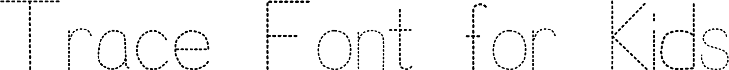 Trace Font For Kids Font