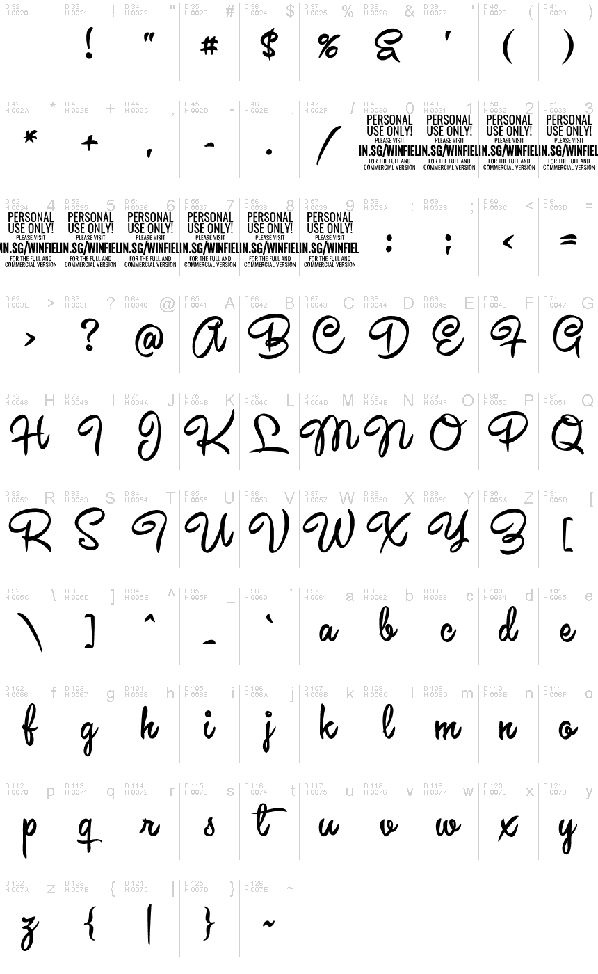Winfield Script PERSONAL USE font Winfield Script PERSONAL USE font